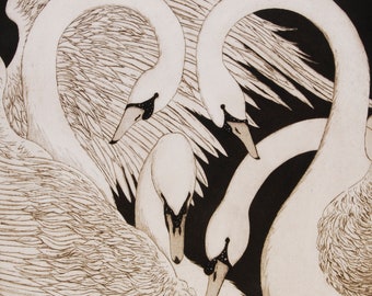 Fionnoala Fine Art Print 8x10 Mystical Children of Lir Mythology Ink ...