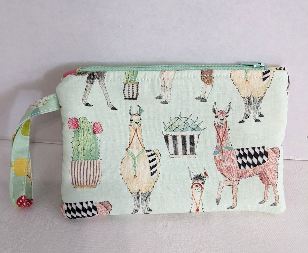 Llamas Pencil Pouch Organizer Lined Zippered Pouch 4.5" X 8" Makeup Bag ...