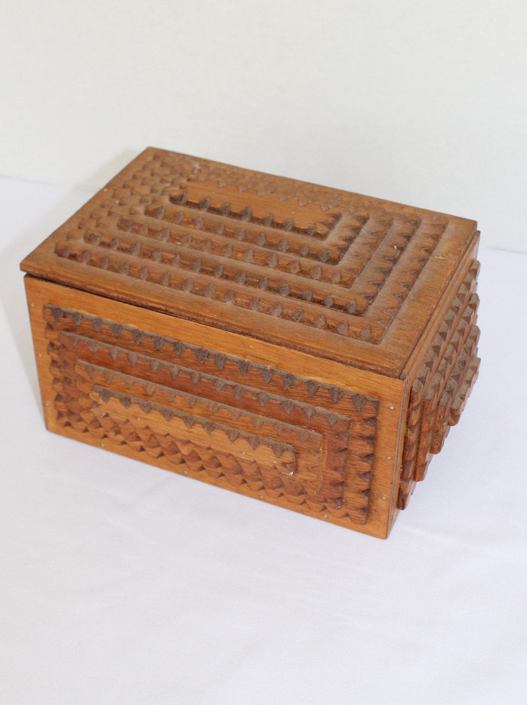 Collectible Tramp Art Box Circa 1996 Jewelry Box - Etsy