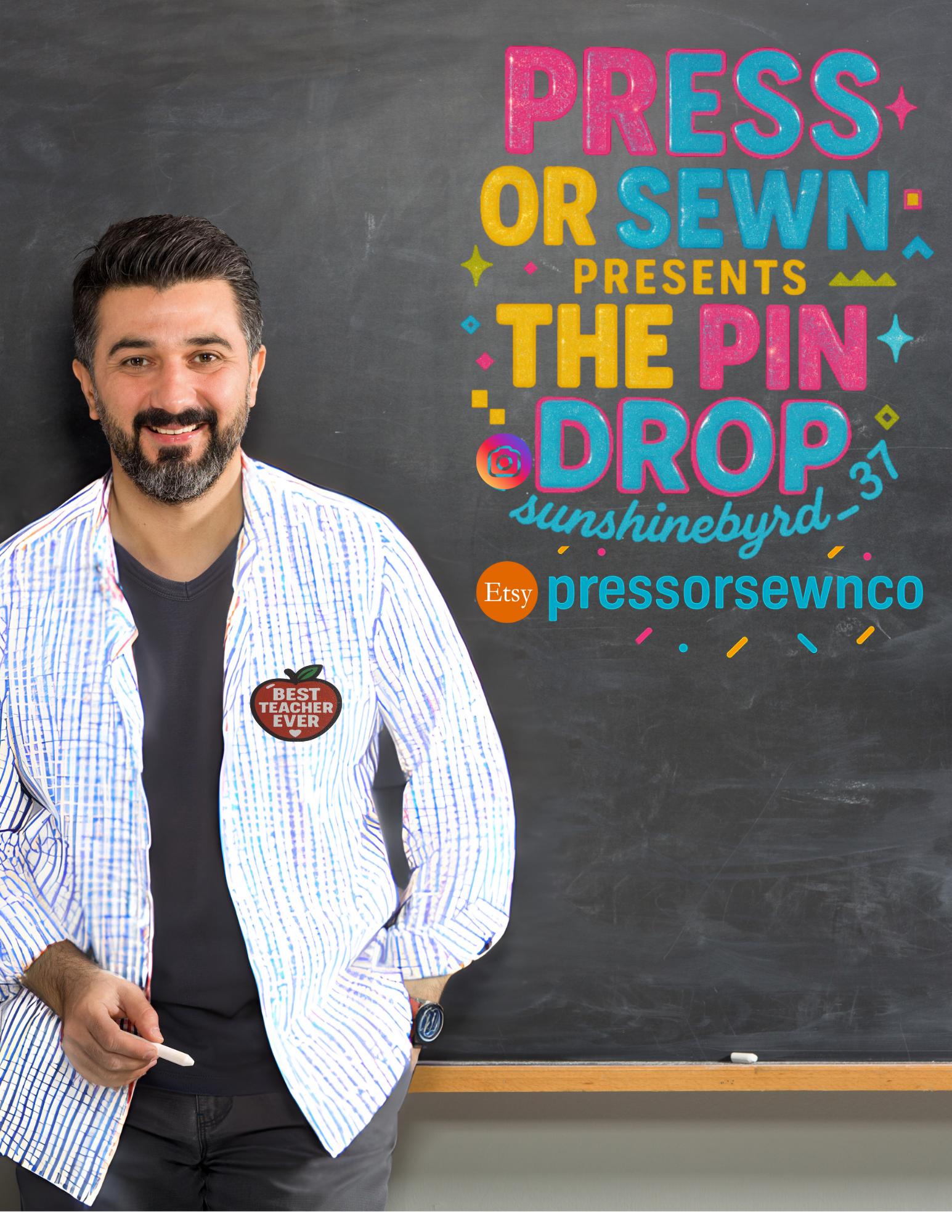 Teacher Appreciation Pins, 3D Printed Pin Set, End of Year Teacher Gift ...