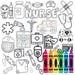 Medical and Nurse-themed Coloring Page | 24x24 Large Premium Coloring ...