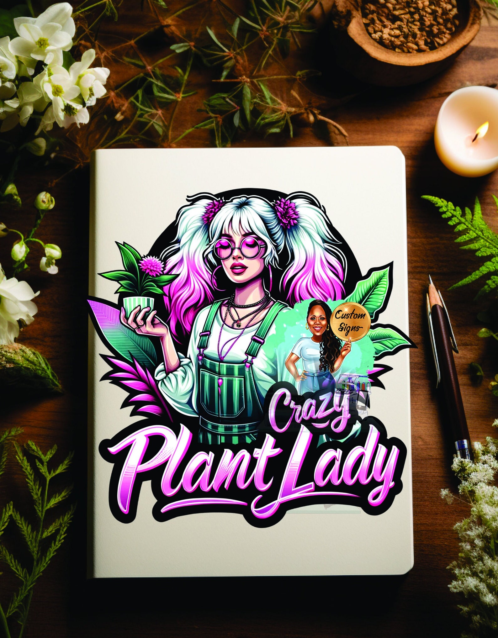 Plant Lover Digital Art - ' Plant Lady' - Instant Download Printable ...