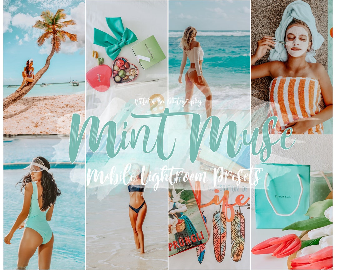 5 Bright Summer Lightroom Mobile Presets MINT MUSE Instagram Filters Influencer Preset Travel ...