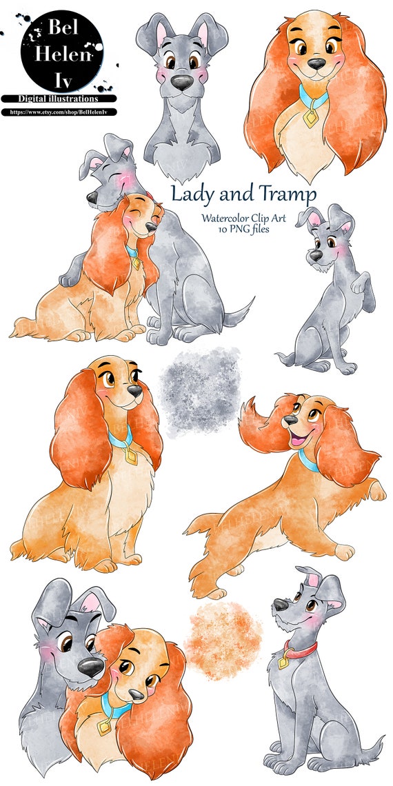 Prints Digital Prints Lady & The Tramp Png Sublimation Download Lady ...