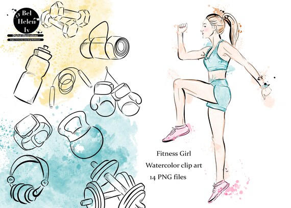 Digital Art & Collectibles Girls watercolor clip art watercolors stains ...