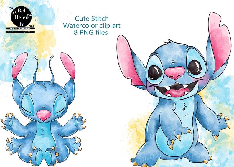 Clip art de Сute Stitch clip art de acuarela stitch descarga | Etsy