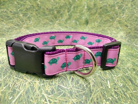 Pink Turtle Dog Collar | Etsy