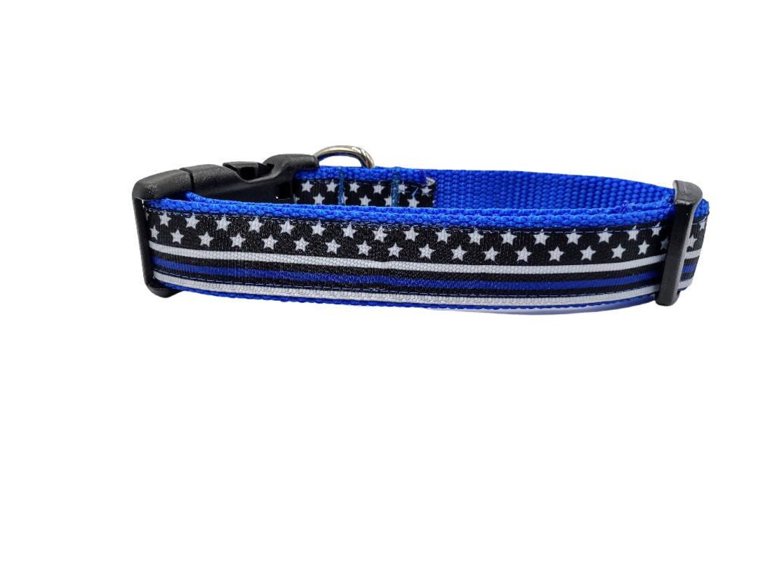 Distressed Thin Blue Line Dog Collar Thin Blue Line Dog - Etsy