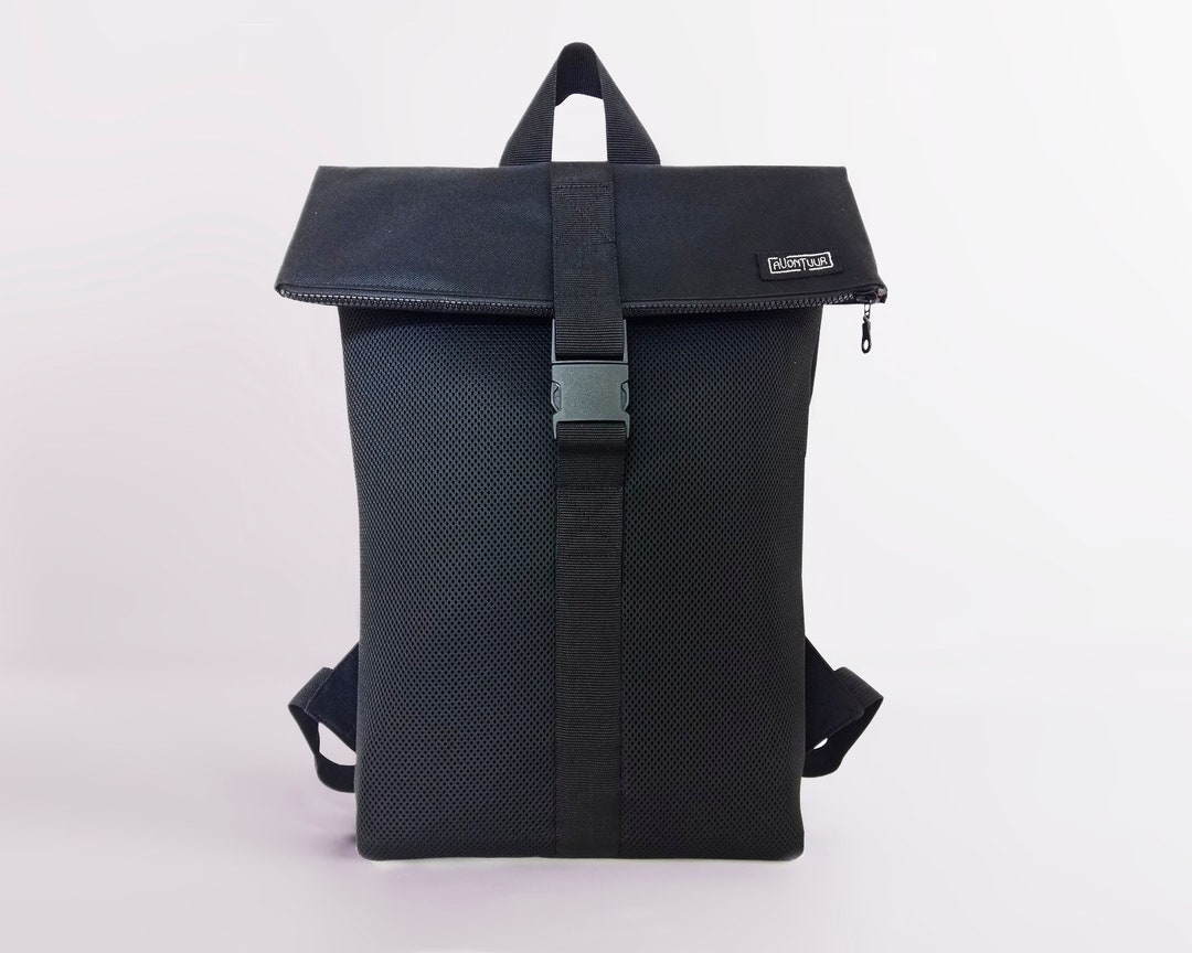 Black Fold Top Backpack: Urban Ninja Rucksack - Etsy UK