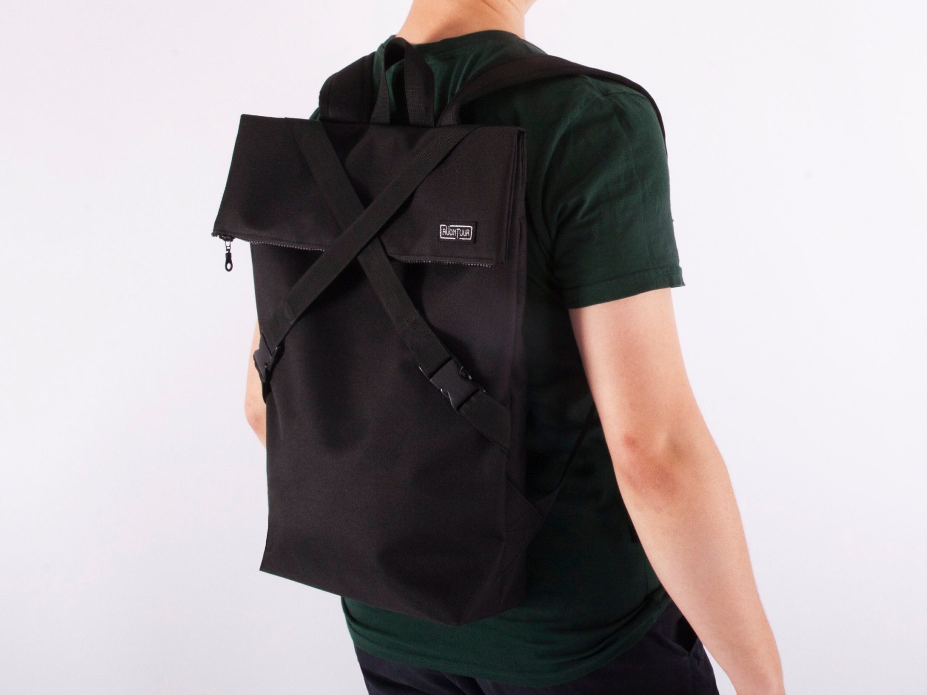 Samurai Black Backpack Roll Top Work Backpack Women and Men - Etsy