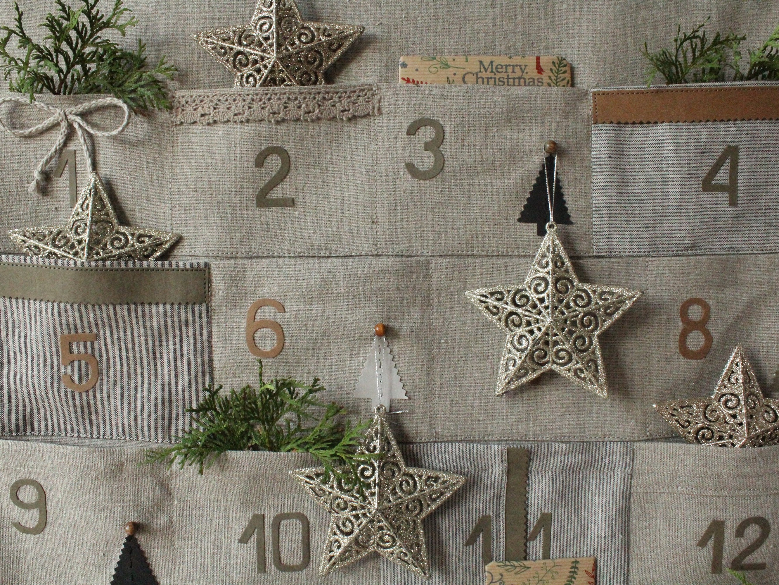 Linen Advent Calendar With Pockets: Personalized Christmas Countdown - Etsy
