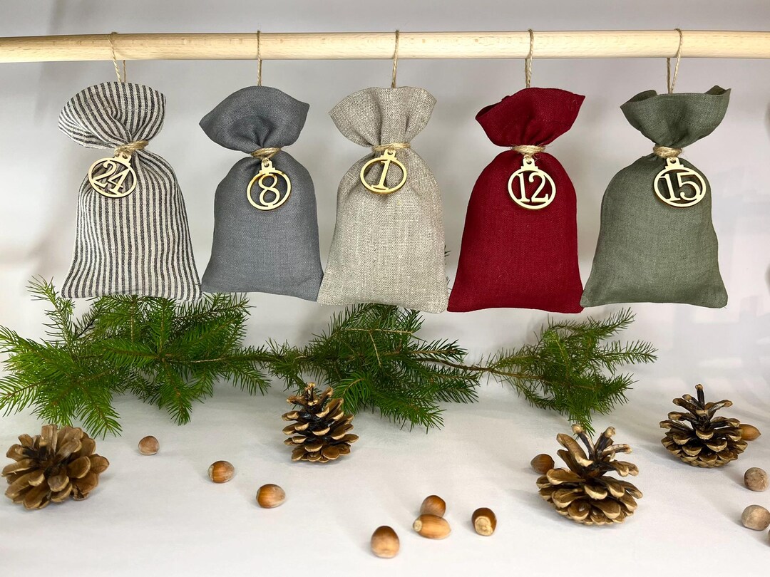Handmade Linen Advent Calendar, Christmas Countdown Decor - Etsy