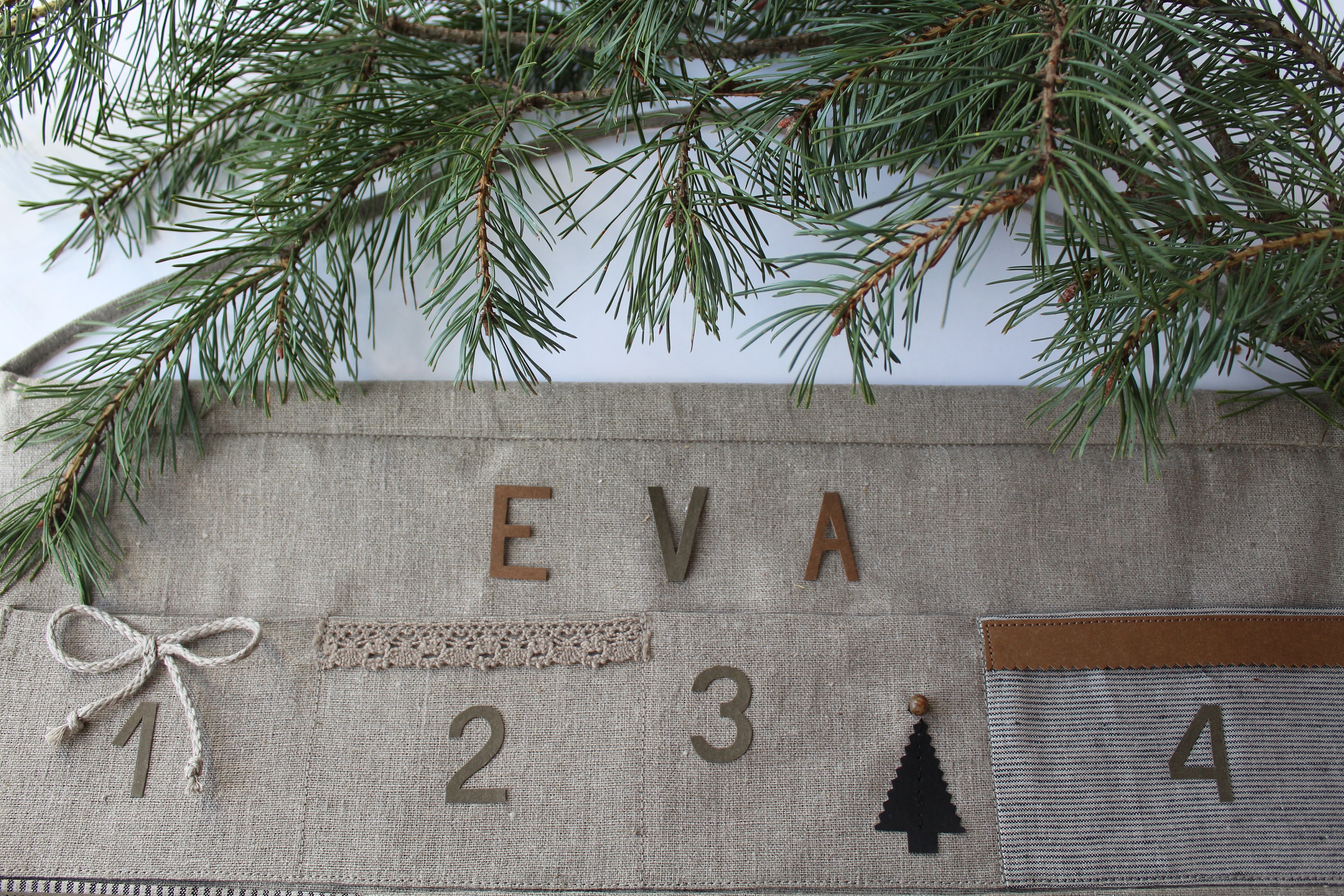 Linen Advent Calendar With Pockets: Personalized Christmas Countdown - Etsy