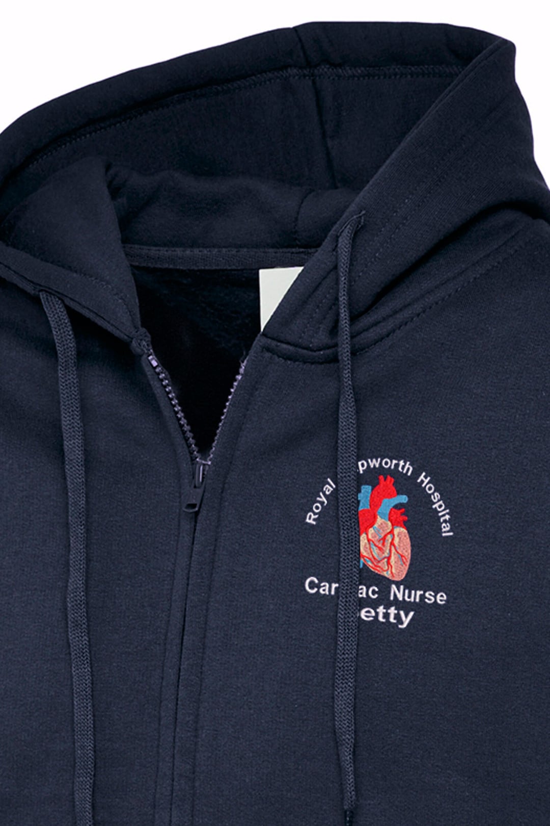 NHS Medical Zipped Hoodie, With Heart Design for NHS Cardiac Personnel ...