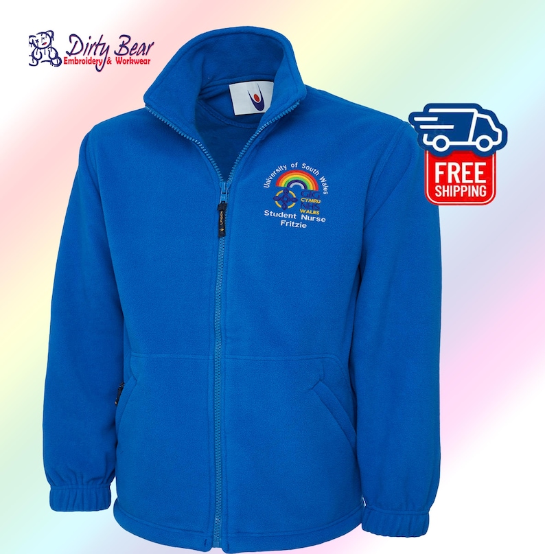 Welsh NHS Rainbow Fleece Jacket – Welsh NHS Logo Embroidered With ...