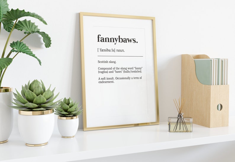 Fannybaws Definition THICK CARDSTOCK Wall Art Print | Gift Home Decor ...