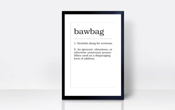 Bawbag Definition THICK CARDSTOCK Wall Art Print Gift - Etsy UK