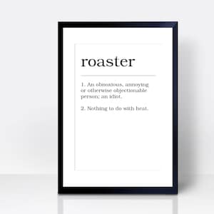 Roaster Definition THICK CARDSTOCK Wall Art Print | | Gift | Home Decor ...