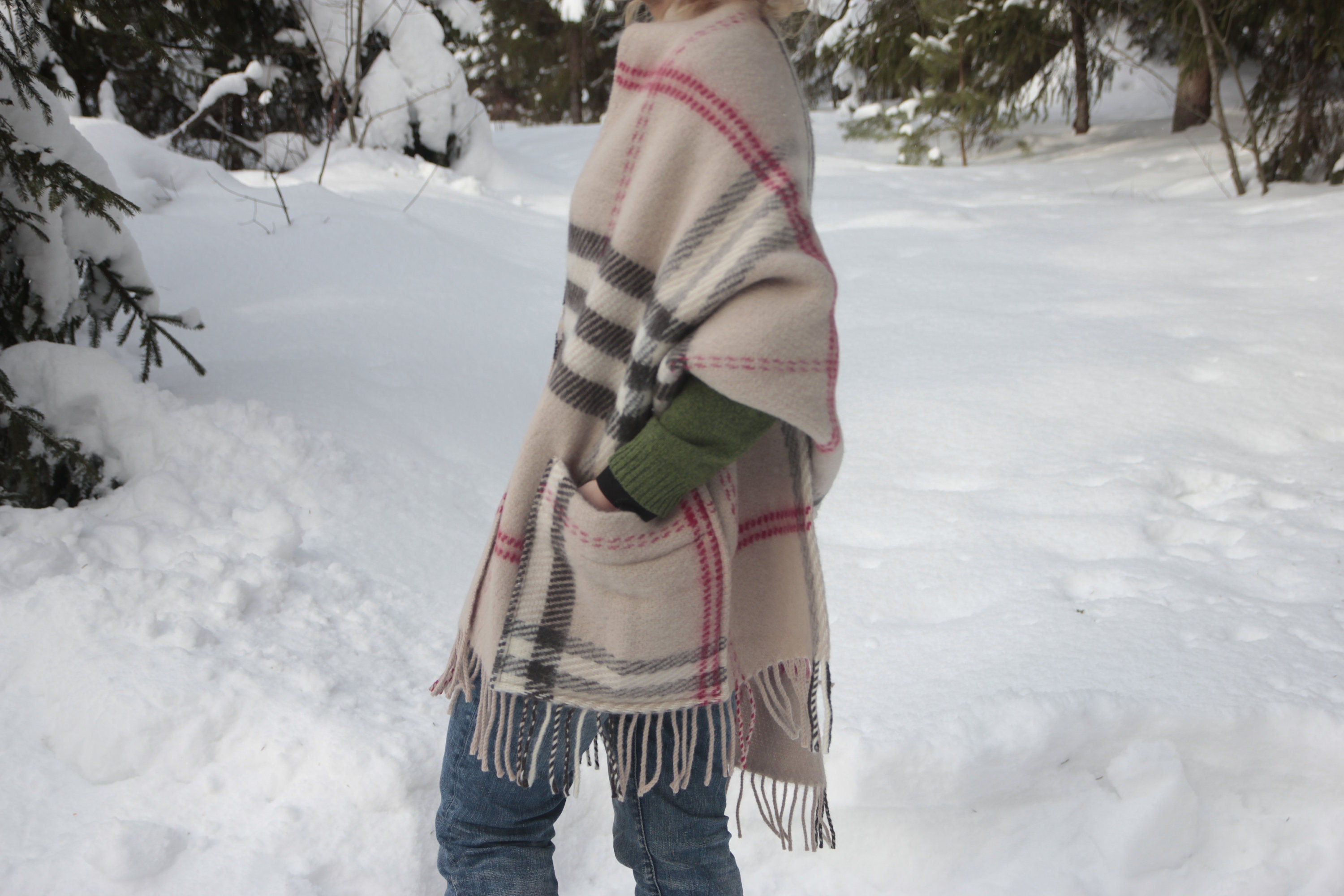 Sheep Pure Wool Scarf With Fringes, Warm Shawl, Women's Scarf, Wide ...