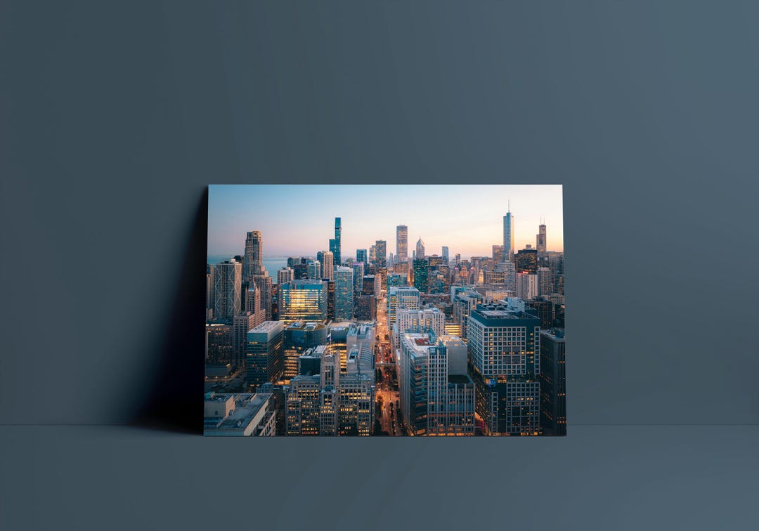Downtown Chicago at Night (HORIZONTAL) - Samuel Li Photography - Etsy