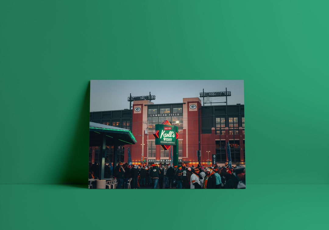 Lambeau Field and Kroll's West at Sunset (horizontal) - Green Bay ...