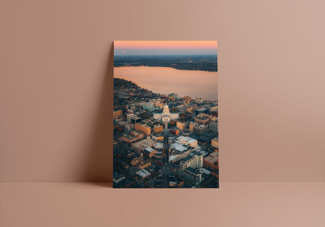 Madison, Wisconsin From Above During Sunset - Samuel Li Photography ...