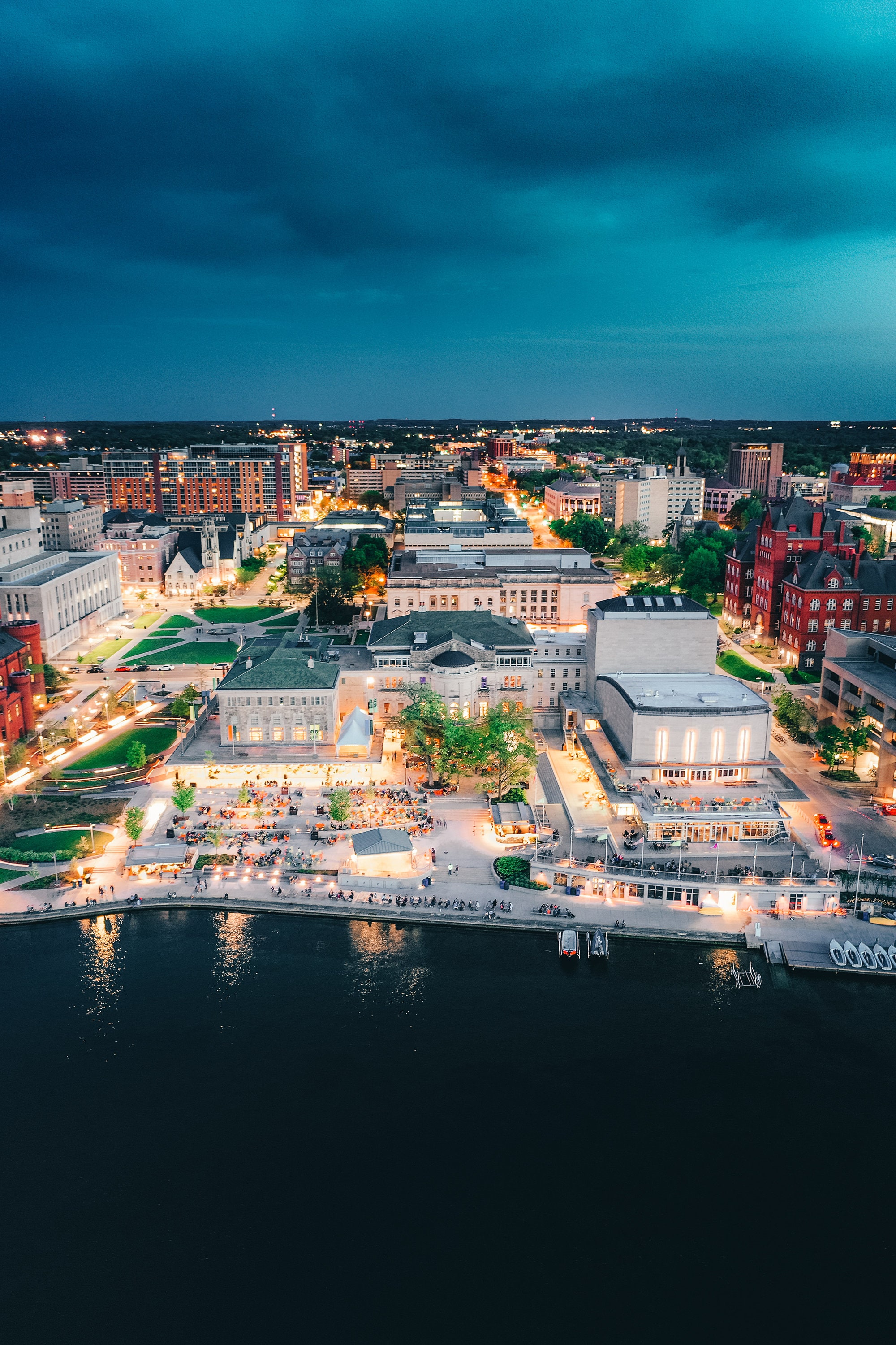 Summer Night on the Uw-madison Memorial Union Terrace in Madison ...