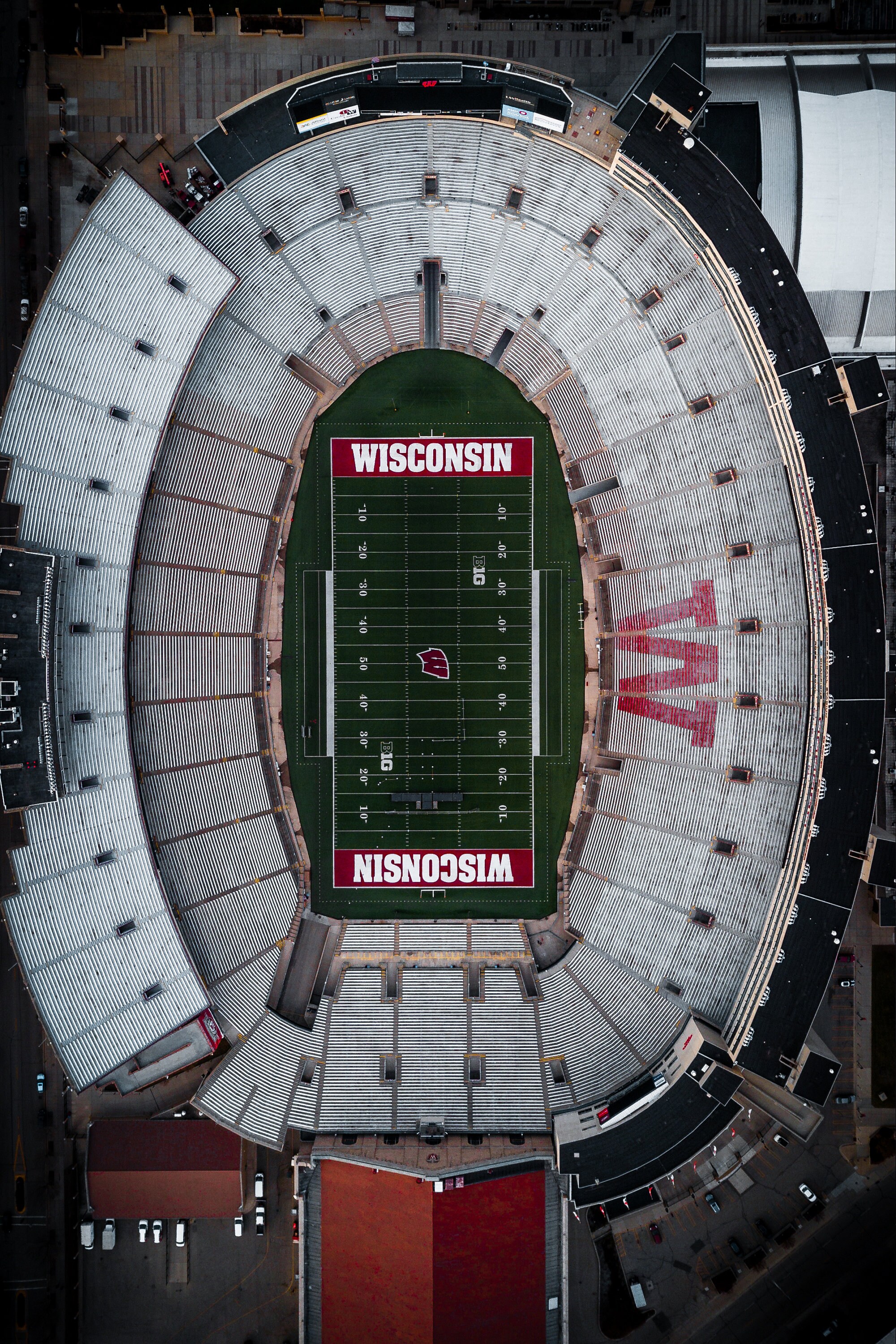Camp Randall Stadium Badger Football From Above in Madison, Wisconsin ...