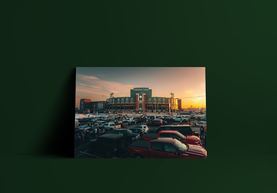 Tailgating at Lambeau Field at Sunset (horizontal) - Green Bay Packers ...