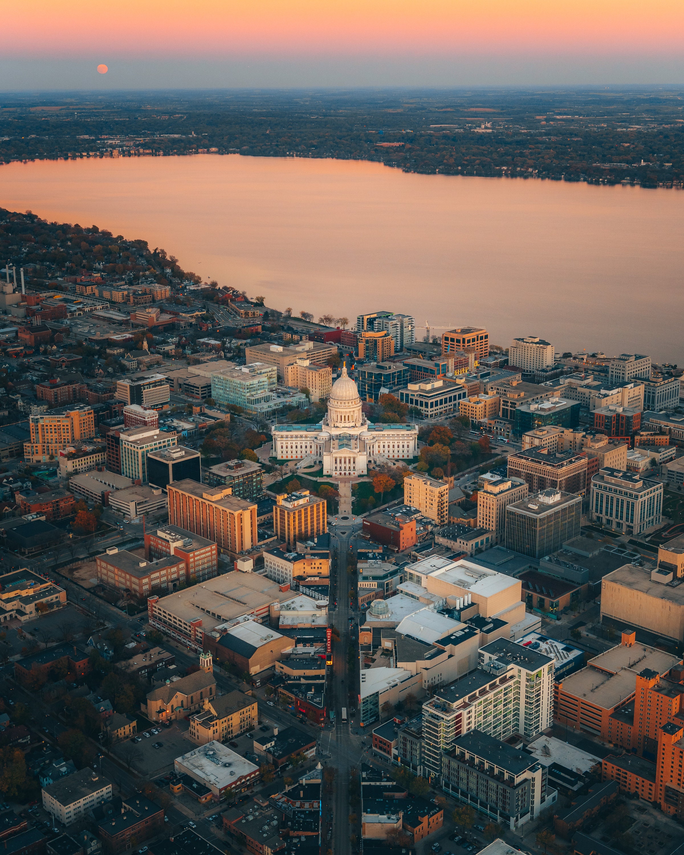 Madison, Wisconsin From Above During Sunset - Samuel Li Photography ...