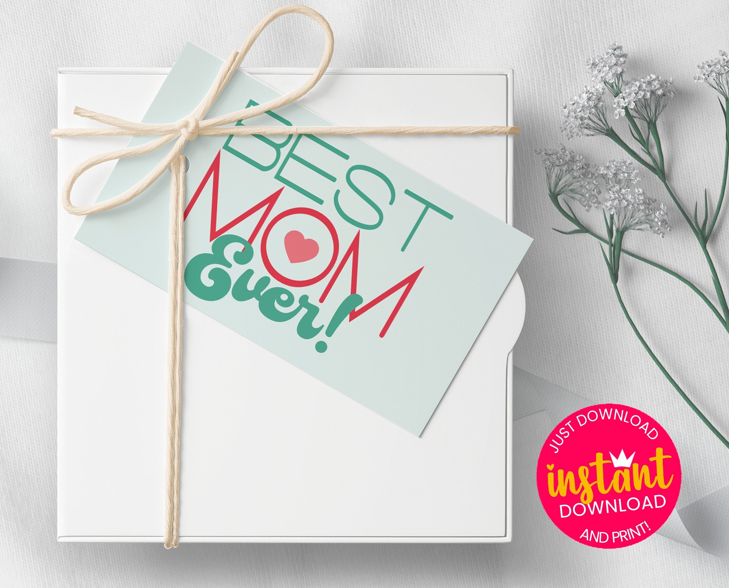 PRINTABLE Mother's Day Gift Tag Card | Gift Tag for Mom | Heart Gift ...
