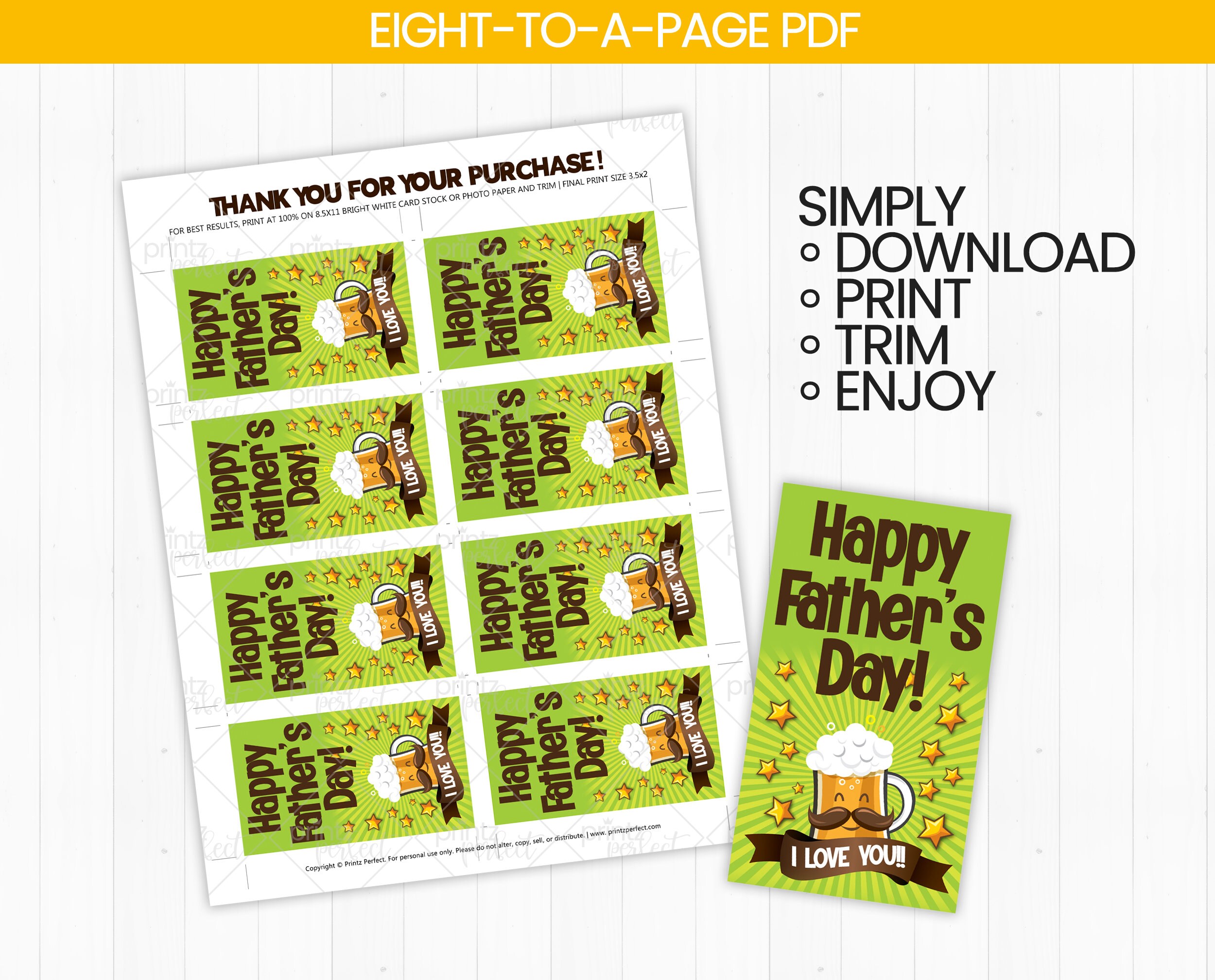 PRINTABLE Father's Day Gift Tag Card Gift Tag for Dad Beer Gift Tag ...