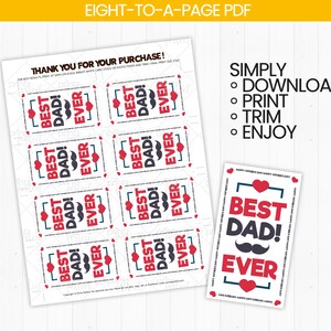 PRINTABLE Father's Day Gift Tag Card | Gift Tag for Dad | Moustache ...