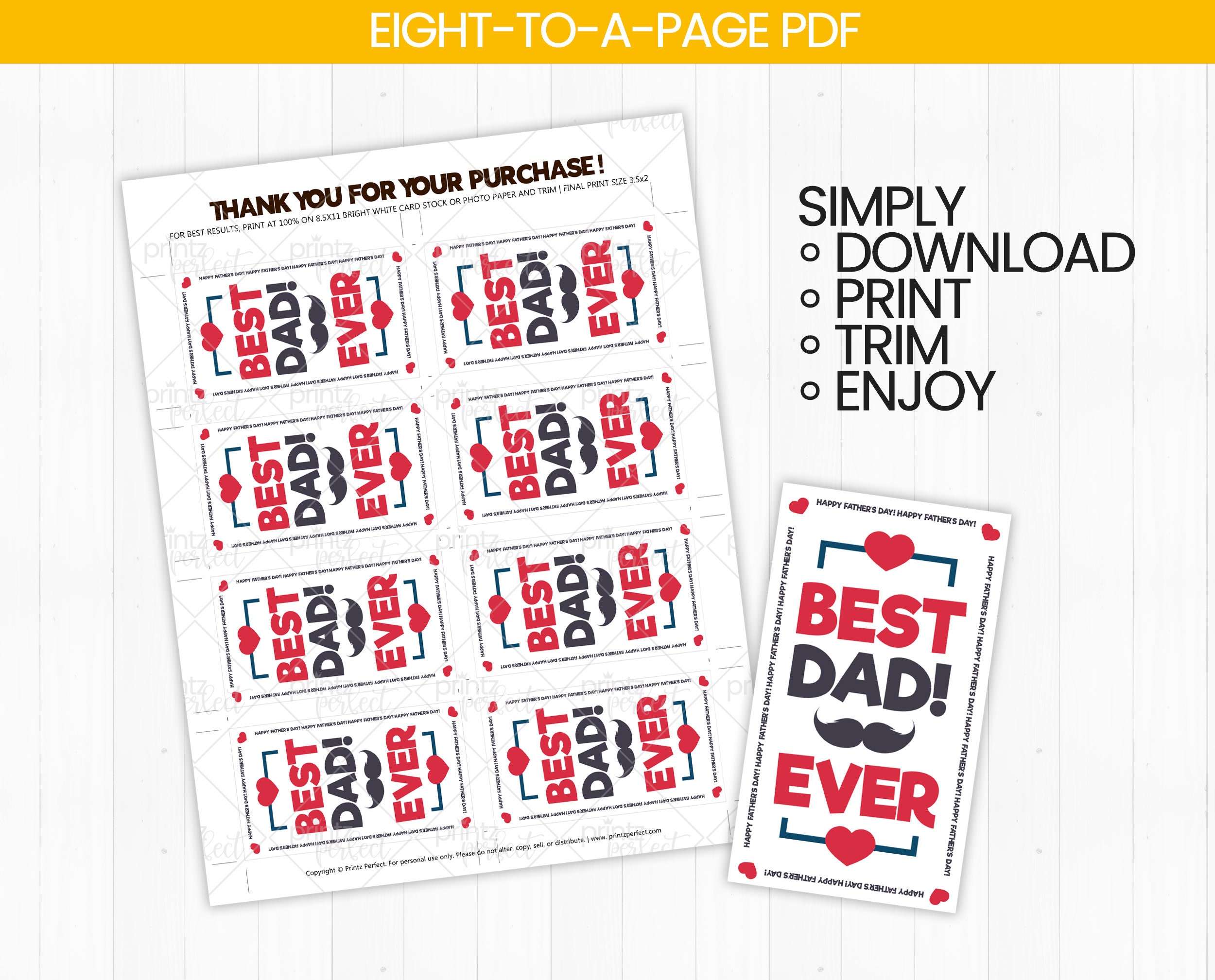 PRINTABLE Father's Day Gift Tag Card | Gift Tag for Dad | Moustache ...