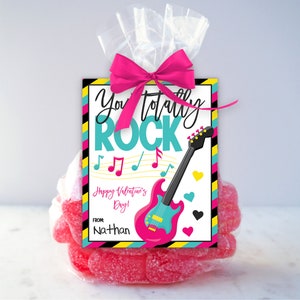 PRINTABLE Kid's Classroom Valentines Cards | You Rock Guitar Digital ...
