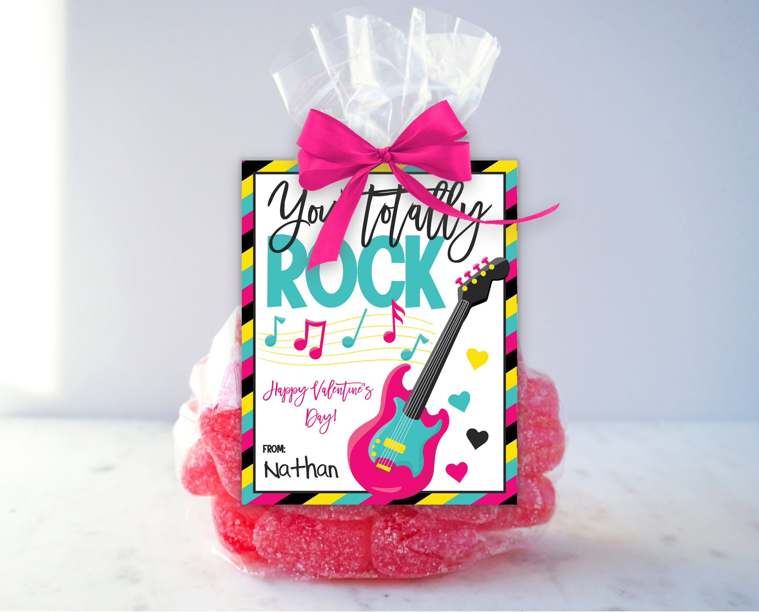 PRINTABLE Kid's Classroom Valentines Cards | You Rock Guitar Digital ...