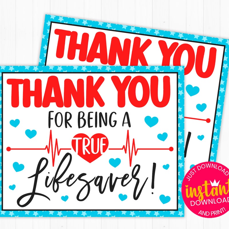 Lifesaver Thank You - Etsy
