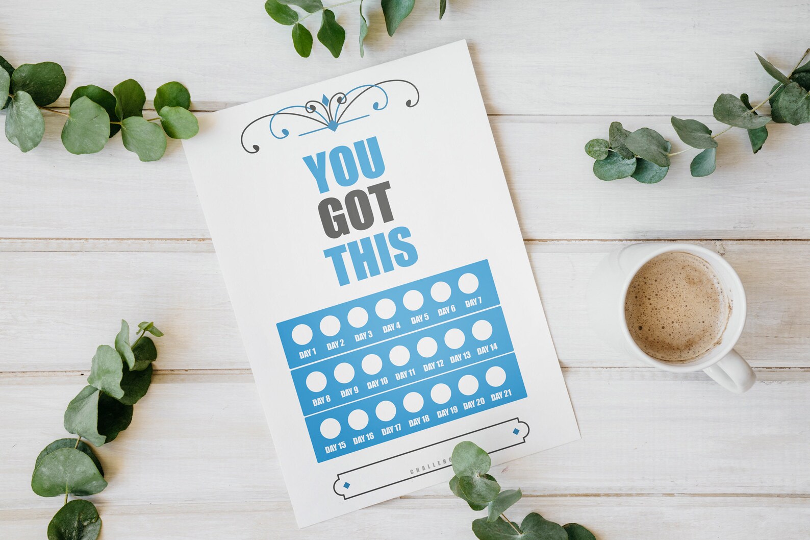 Printable Goal/challenge Tracker | 21 Day and 30 Day | You Got This ...