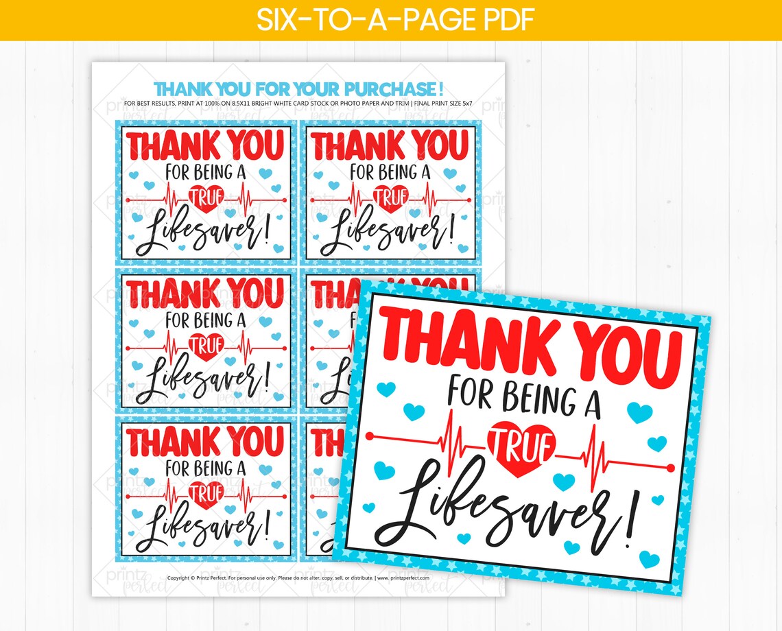 PRINTABLE Thank You Appreciation Gift Tag for Nurse Doctor Medical ...