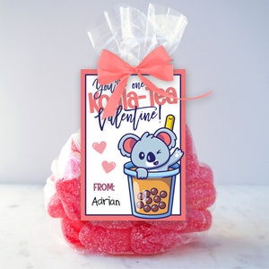 PRINTABLE Classroom Valentines Koala-tea Valentine Gift Tag Card ...