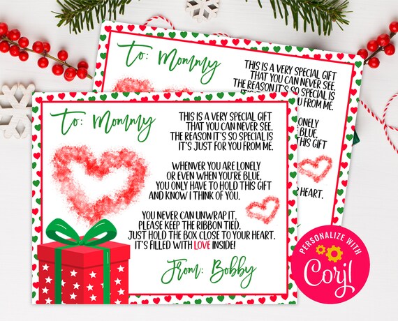 PRINTABLE Nothing Box Filled With Love Editable Christmas Gift - Etsy