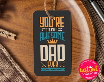 PRINTABLE Father's Day Gift Tag Card | Gift Tag for Dad | Moustache ...