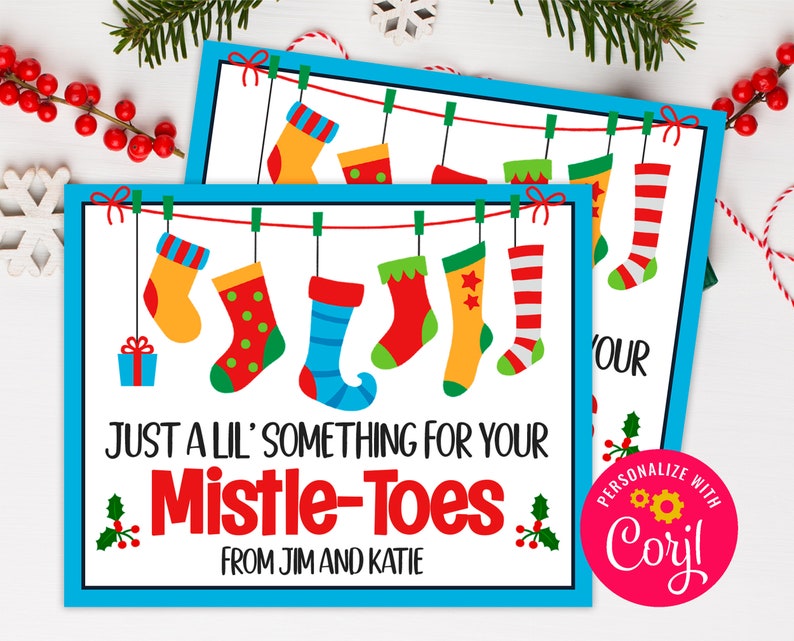 PRINTABLE For Your Mistle-Toes Christmas Editable Gift Tag | Etsy