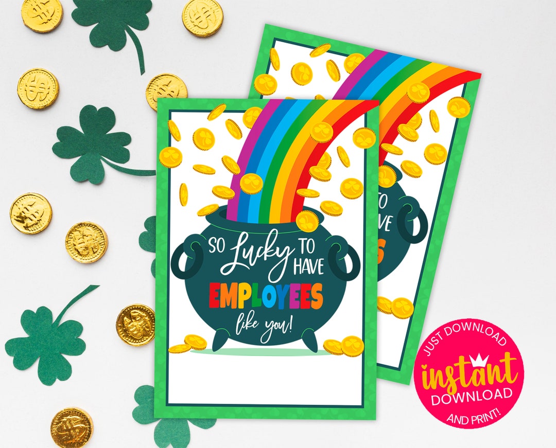 PRINTABLE Lucky to Have Employees Like You Gift Tag Card | Kids Family ...