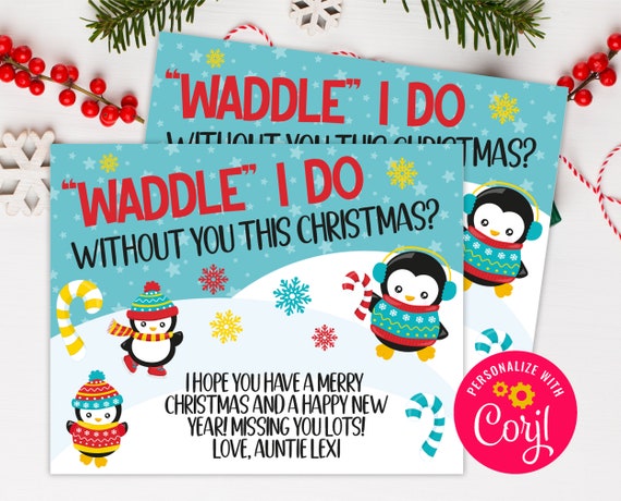 PRINTABLE waddle I Do Cute Penguin Editable | Etsy