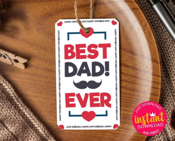 PRINTABLE Father's Day Gift Tag Card Gift Tag for Dad | Etsy