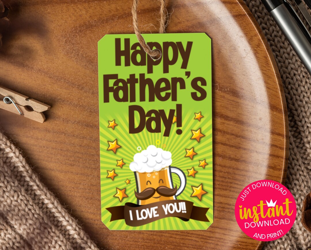 PRINTABLE Father's Day Gift Tag Card | Gift Tag for Dad | Beer Gift Tag ...