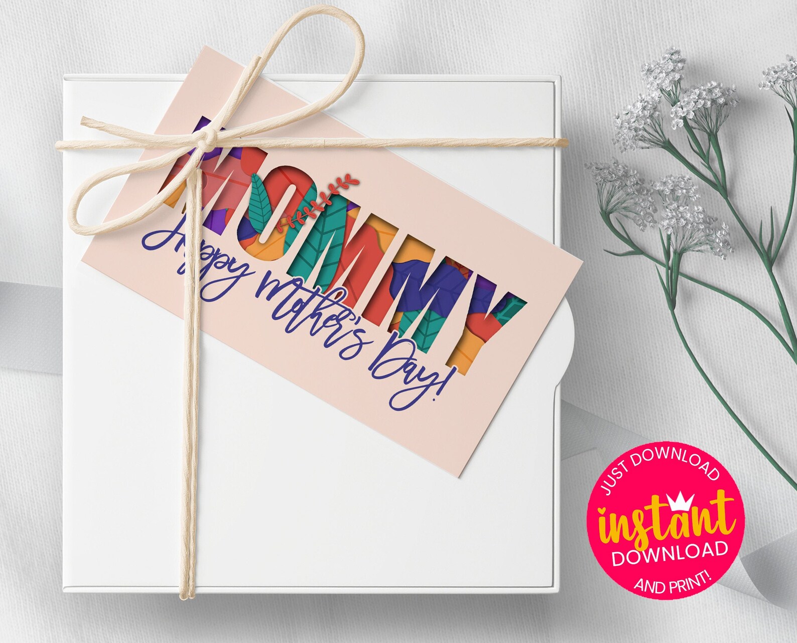 PRINTABLE Mother's Day Gift Tag Card Gift Tag for Mom Mommy Gift Tag ...