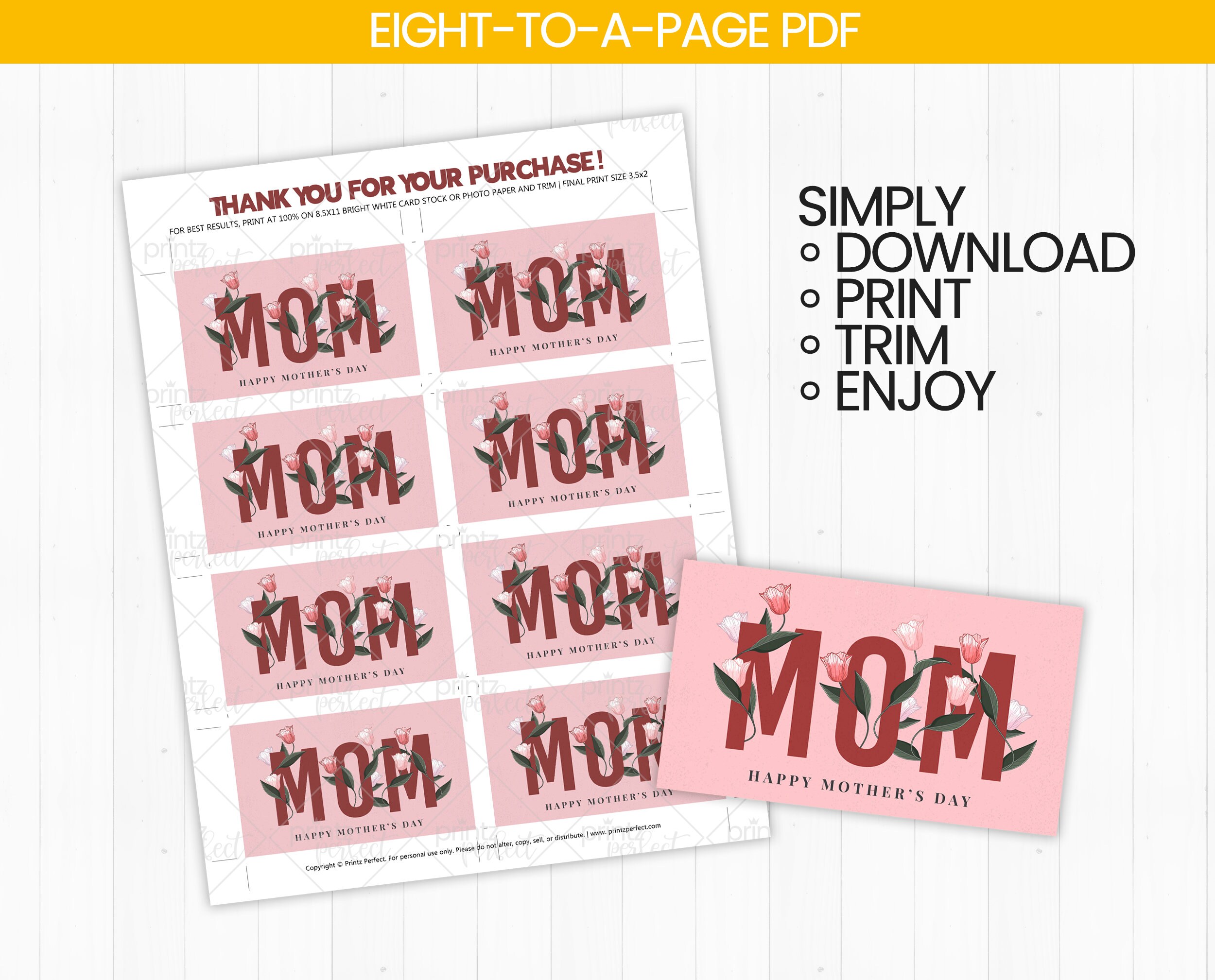 PRINTABLE Mother's Day Gift Tag Card | Gift Tag for Mom | Pink Roses ...