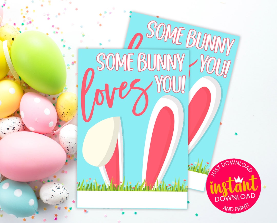 PRINTABLE Some Bunny Loves You Easter Basket Gift Tag Card | Kids ...